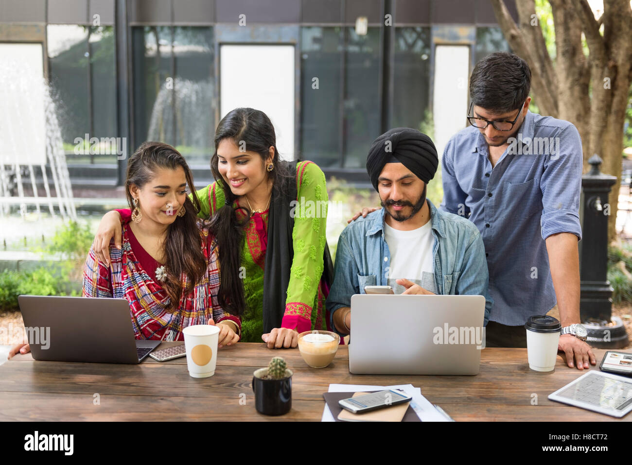 Indian Community Togetherness Technology Concept Stock Photo - Alamy