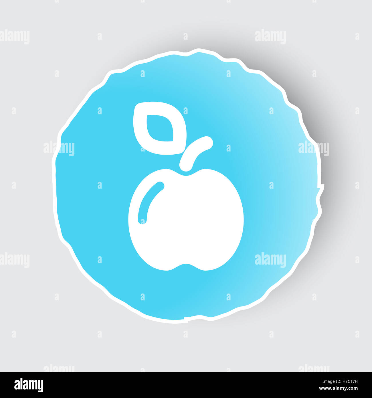 Blue app button with Apple icon on white Stock Photo - Alamy
