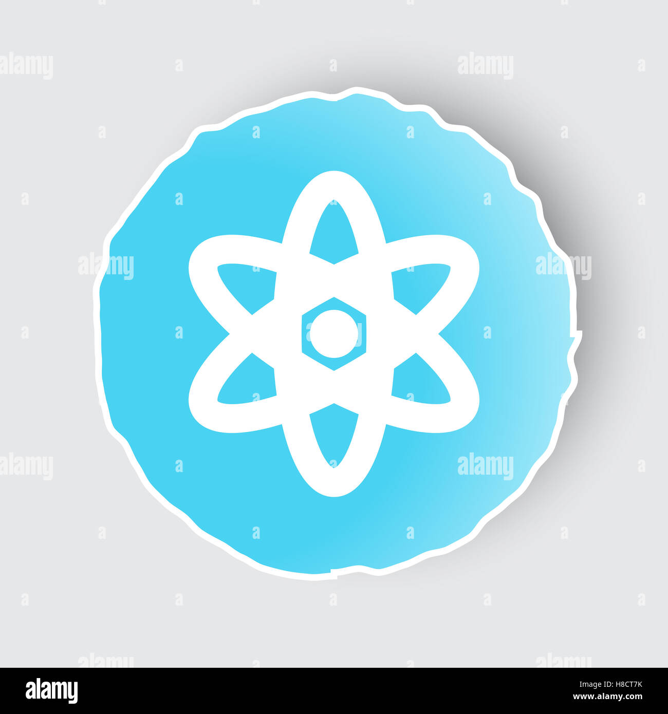 Blue app button with Nuclear icon on white Stock Photo - Alamy