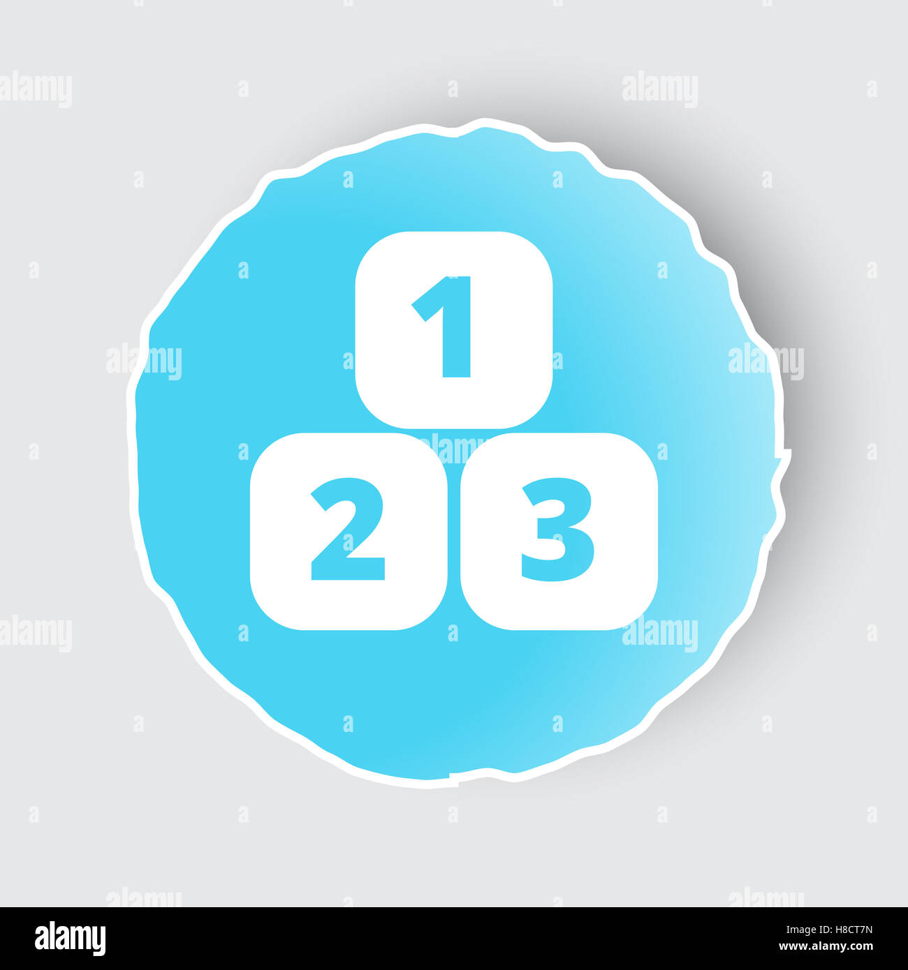 Blue app button with 123 Blocks icon on white Stock Photo - Alamy