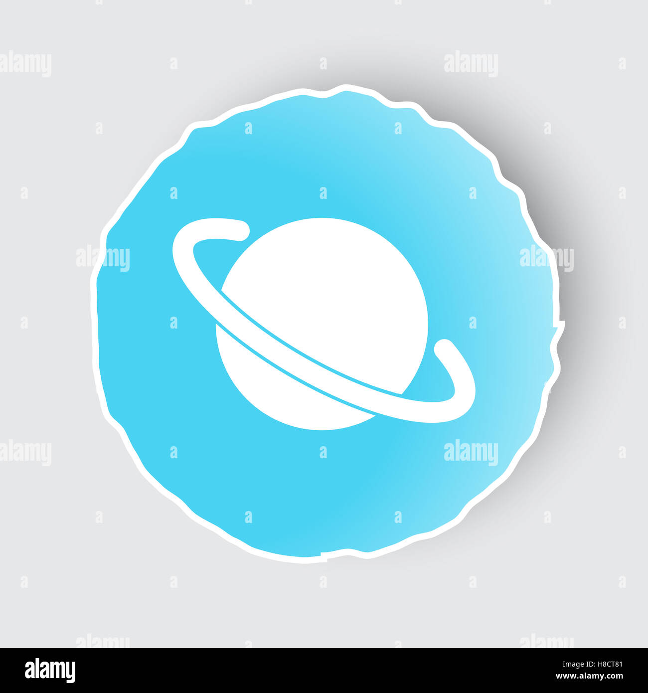 Blue app button with Jupiter Icon icon on white Stock Photo - Alamy