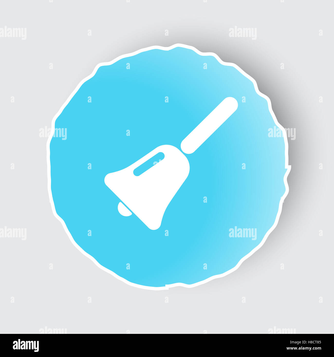 Blue app button with School Bell icon on white Stock Photo - Alamy