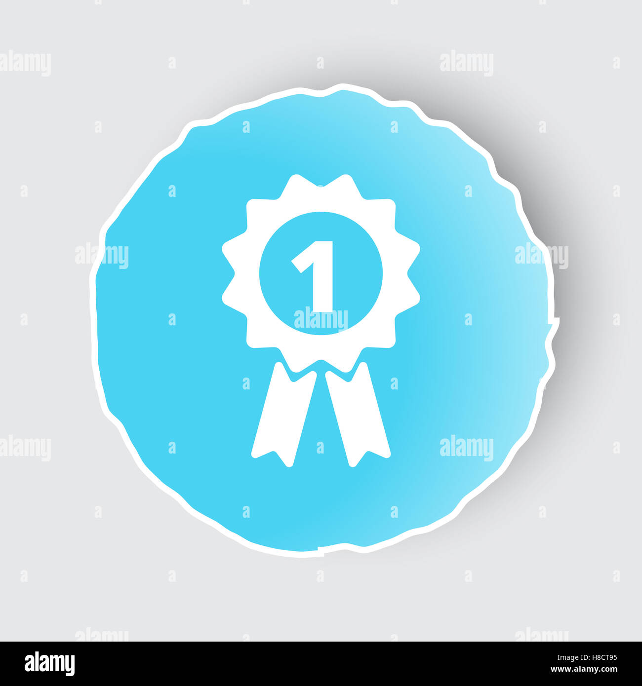 Blue app button with Prize Ribbon icon on white Stock Photo - Alamy