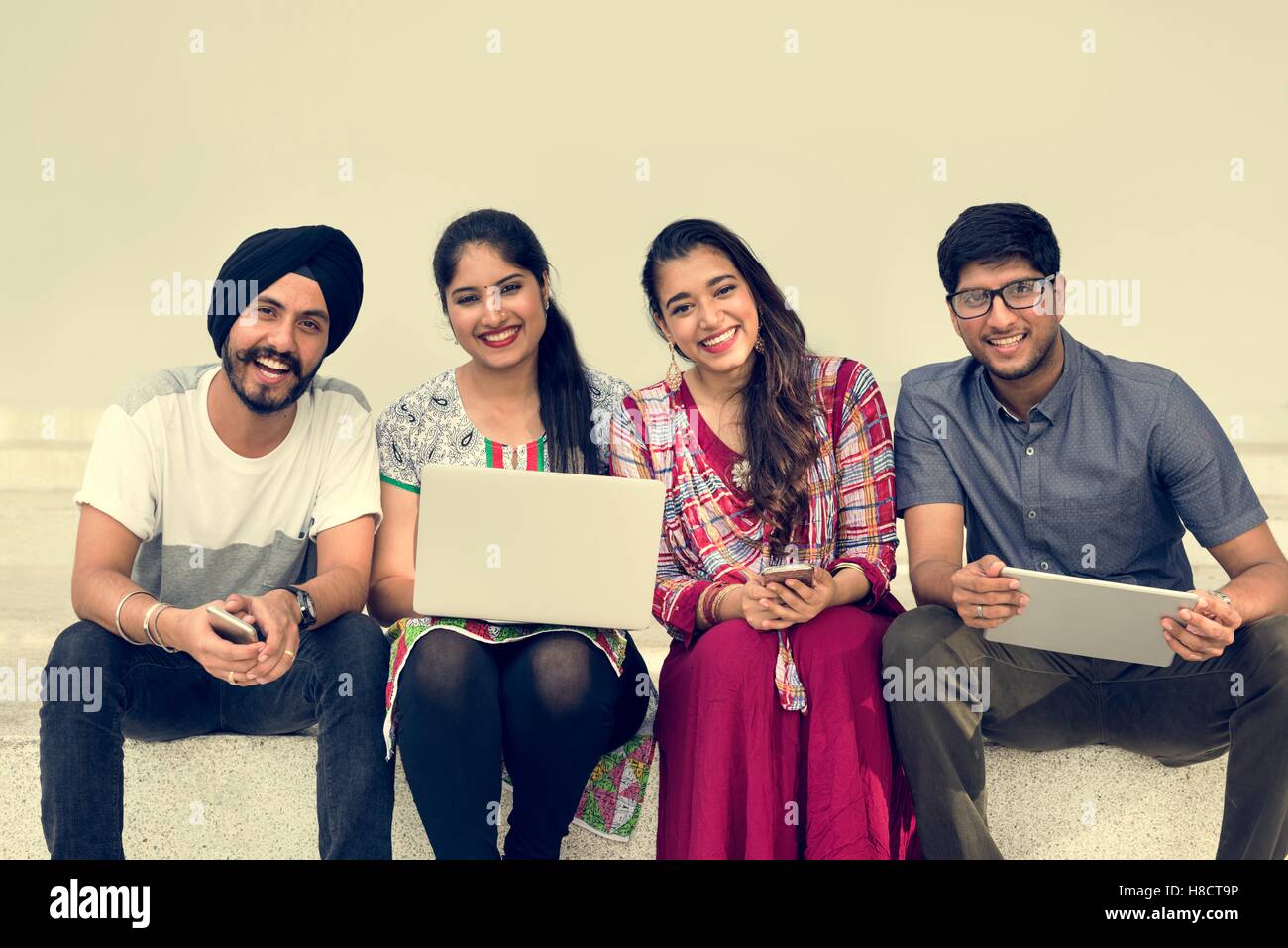 Indian Community Togetherness Technology Concept Stock Photo - Alamy