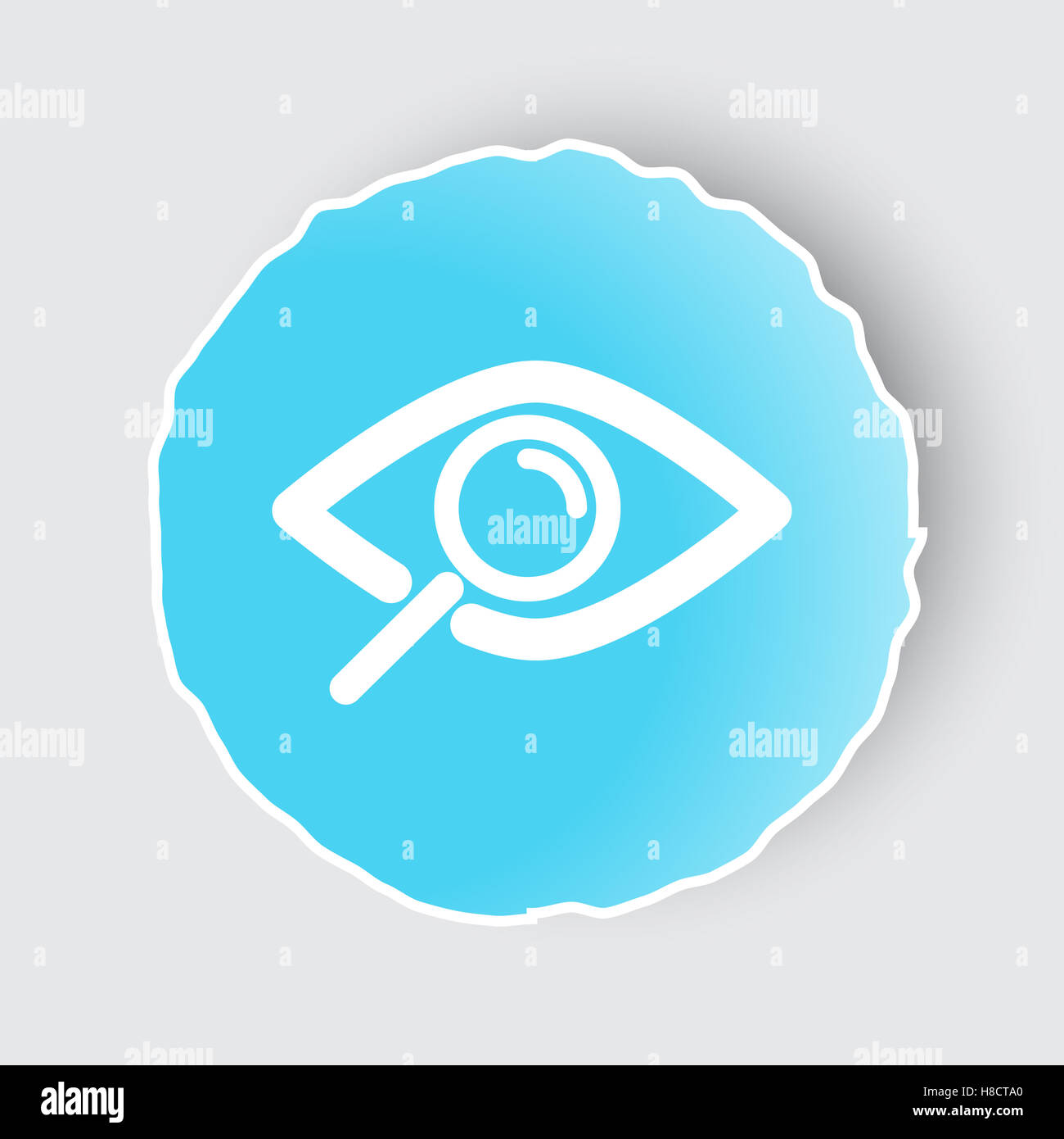 Blue app button with Observation icon on white Stock Photo - Alamy