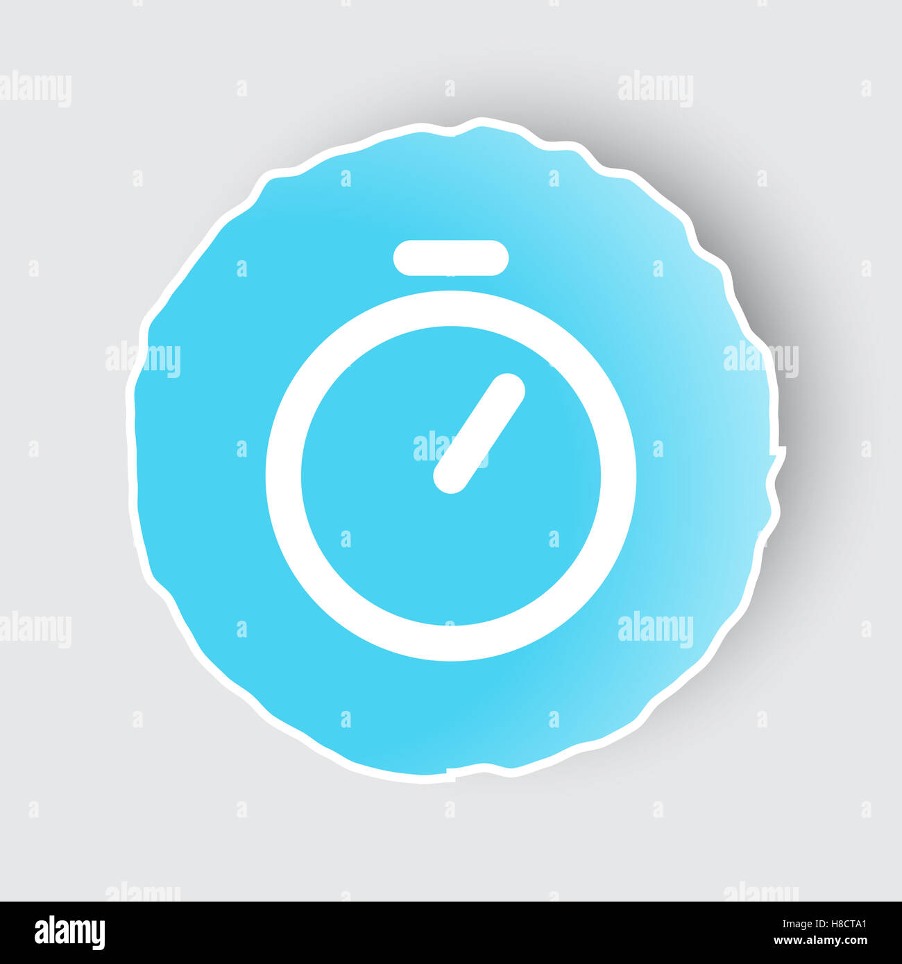 Blue app button with Timer icon on white Stock Photo - Alamy