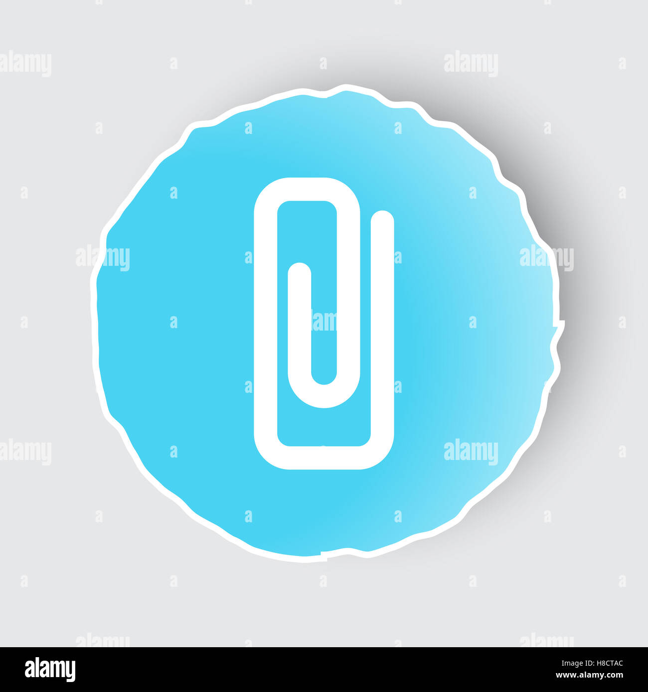Blue app button with Paper Clip icon on white Stock Photo - Alamy