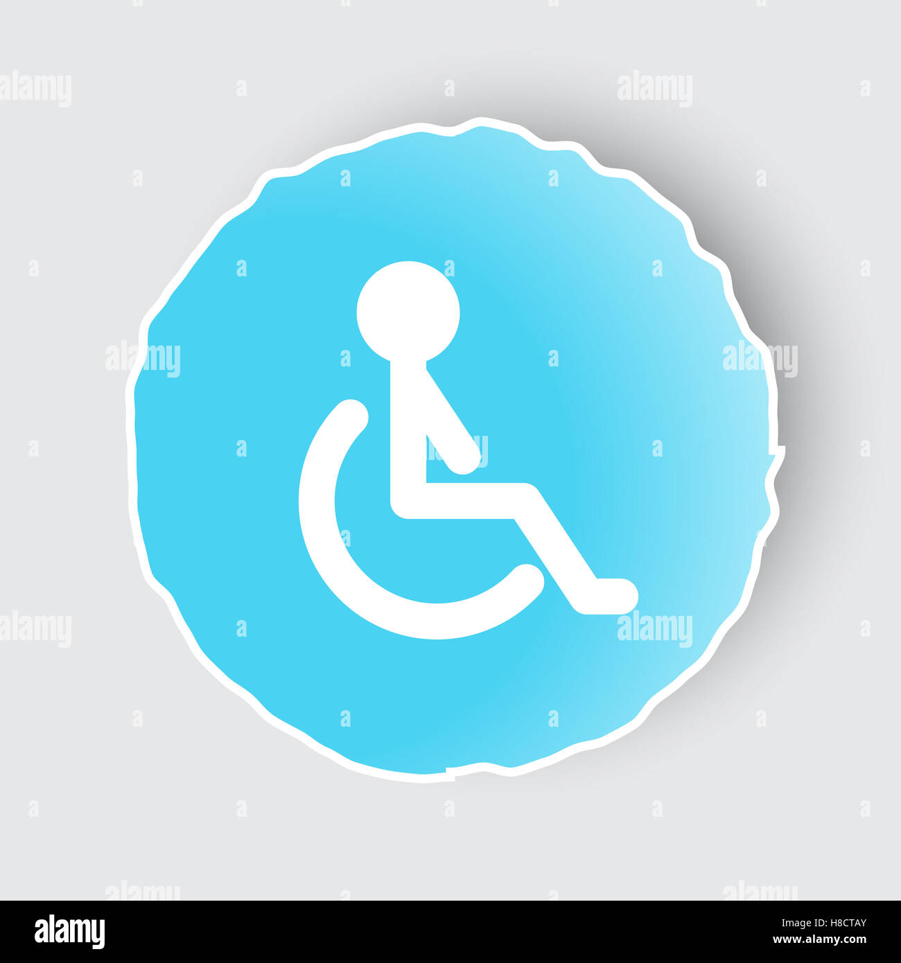 Blue app button with Wheel Chair icon on white Stock Photo - Alamy