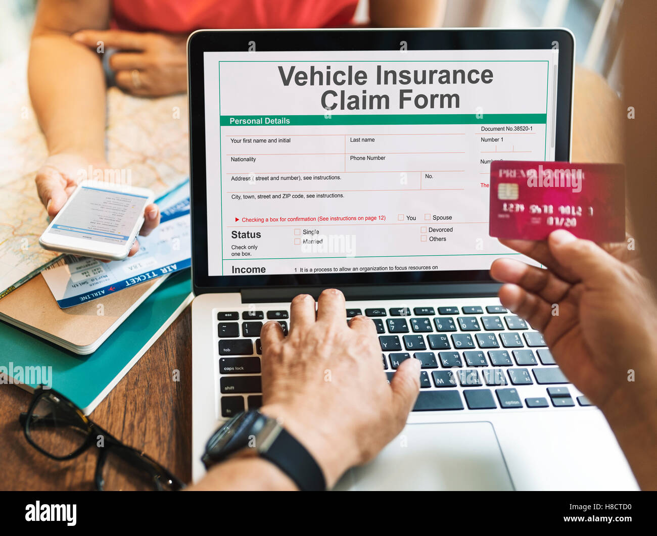 Vehicle Car Insurance Claim Form Concept Stock Photo - Alamy