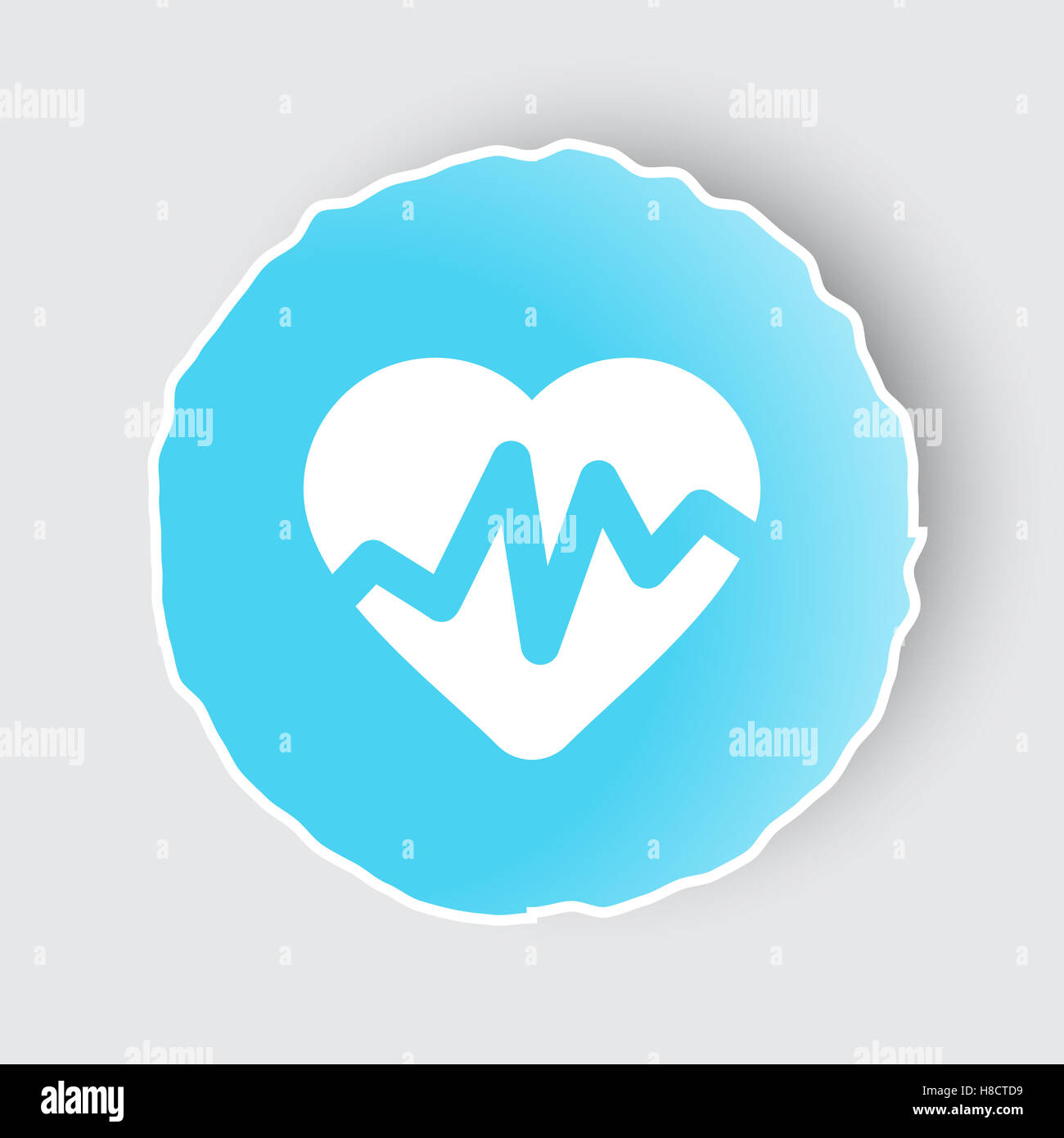 Blue app button with Heart Rate Pulse icon on white Stock Photo - Alamy