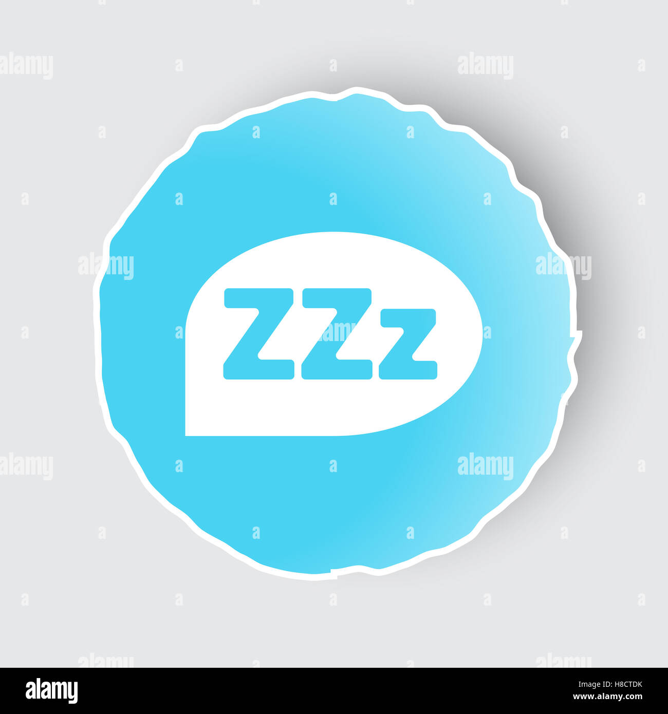 Blue app button with Sleep icon on white Stock Photo - Alamy