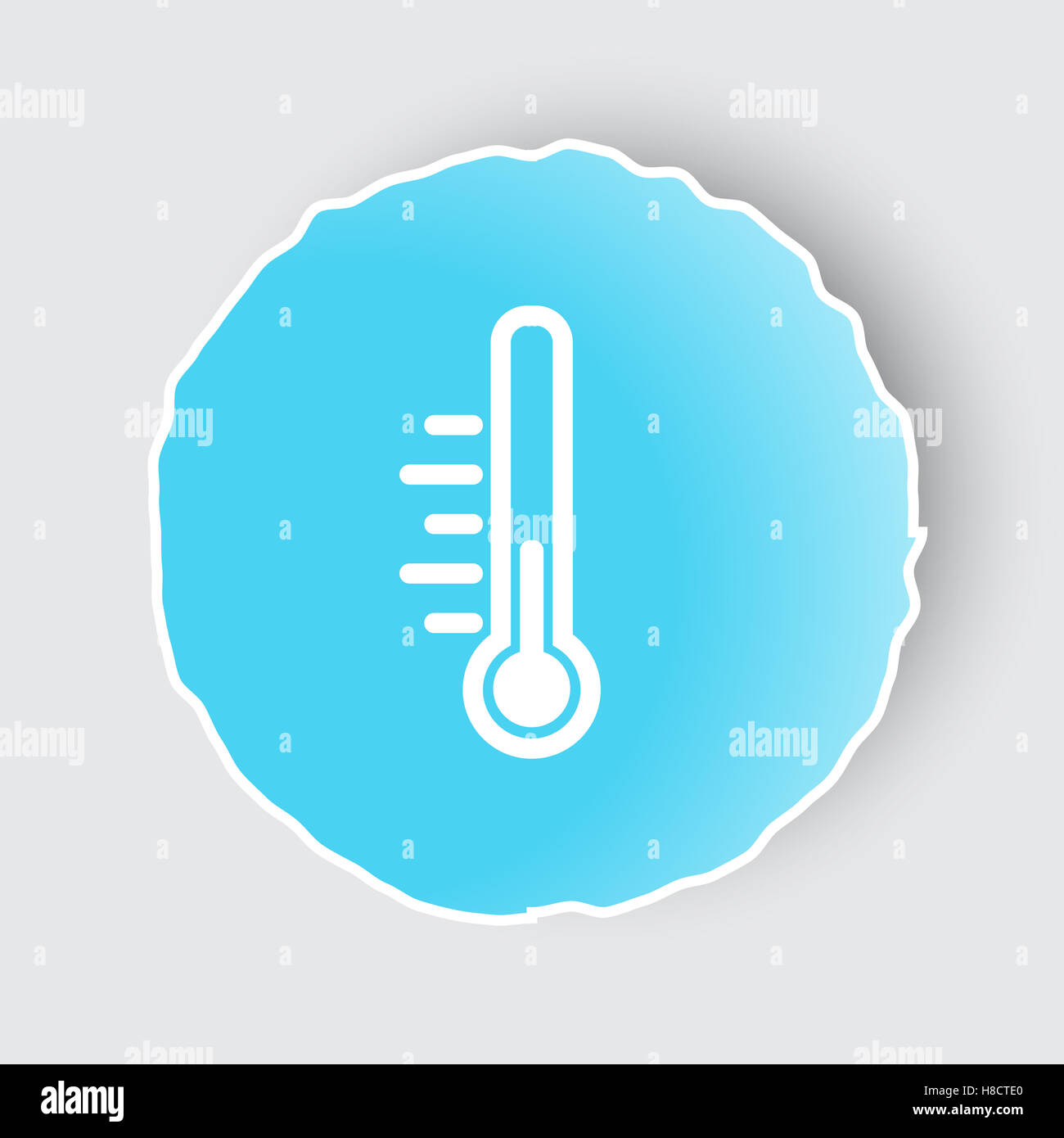 Blue app button with Temperature icon on white Stock Photo - Alamy