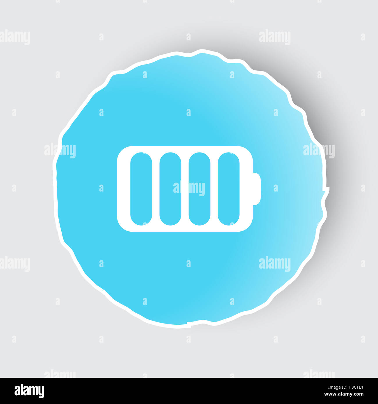 Blue app button with Battery icon on white Stock Photo - Alamy