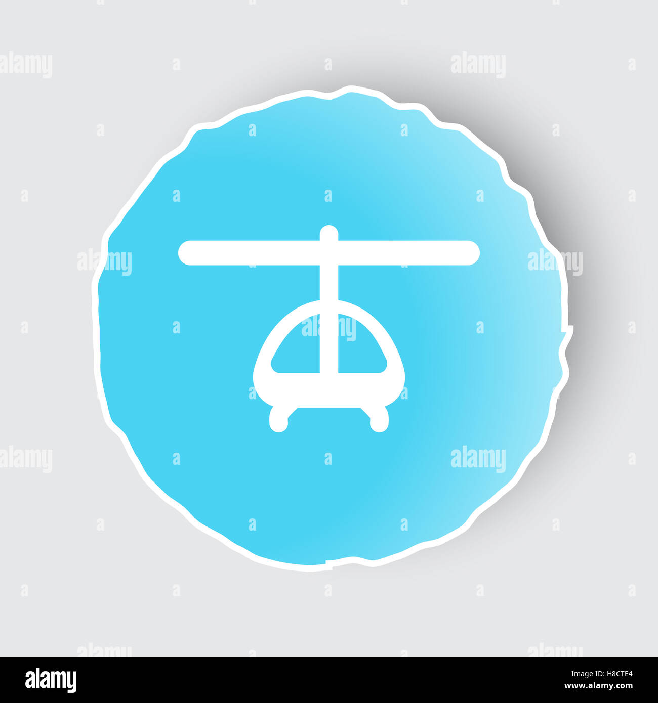 Blue app button with Helicopter icon on white Stock Photo - Alamy