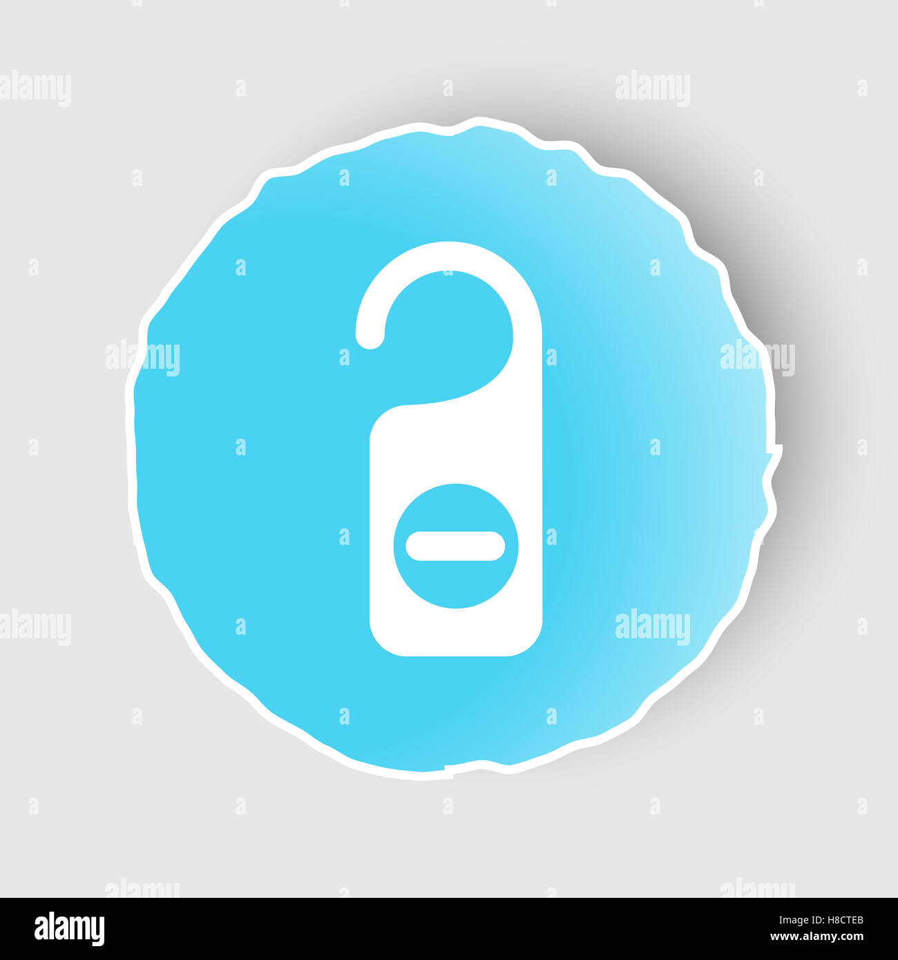 Blue app button with Hotel Hanger icon on white Stock Photo - Alamy