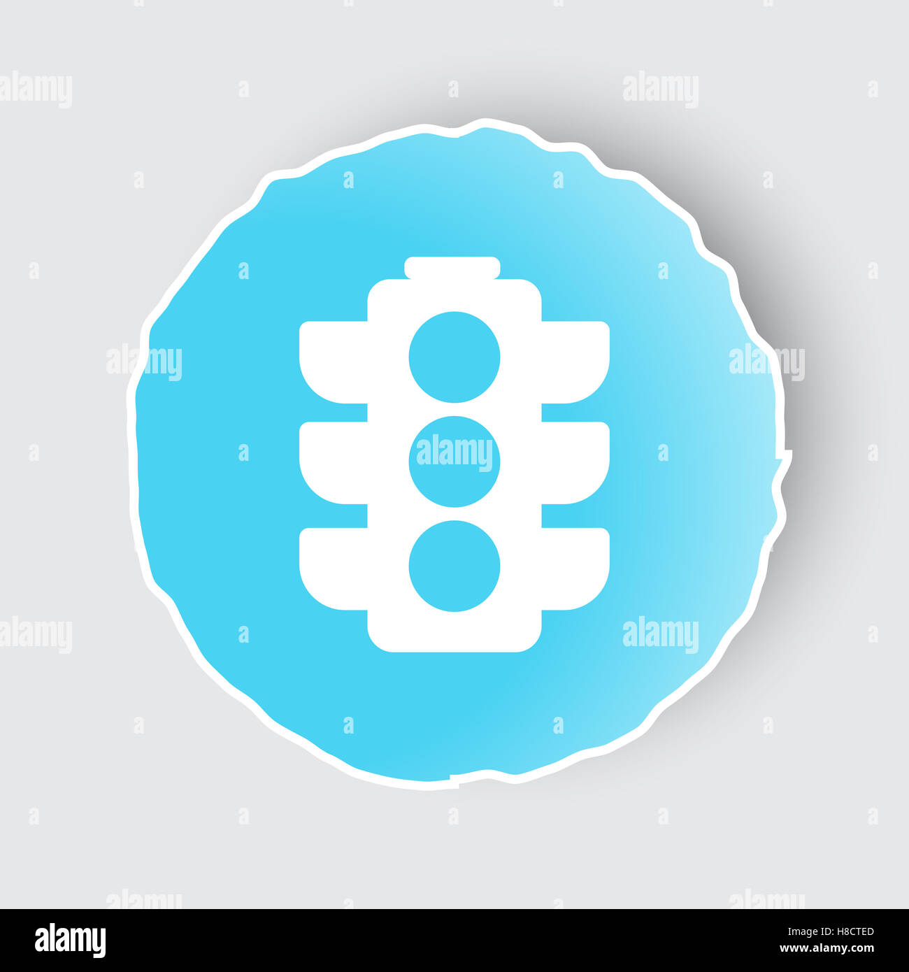 Blue app button with Traffic Light icon on white Stock Photo - Alamy