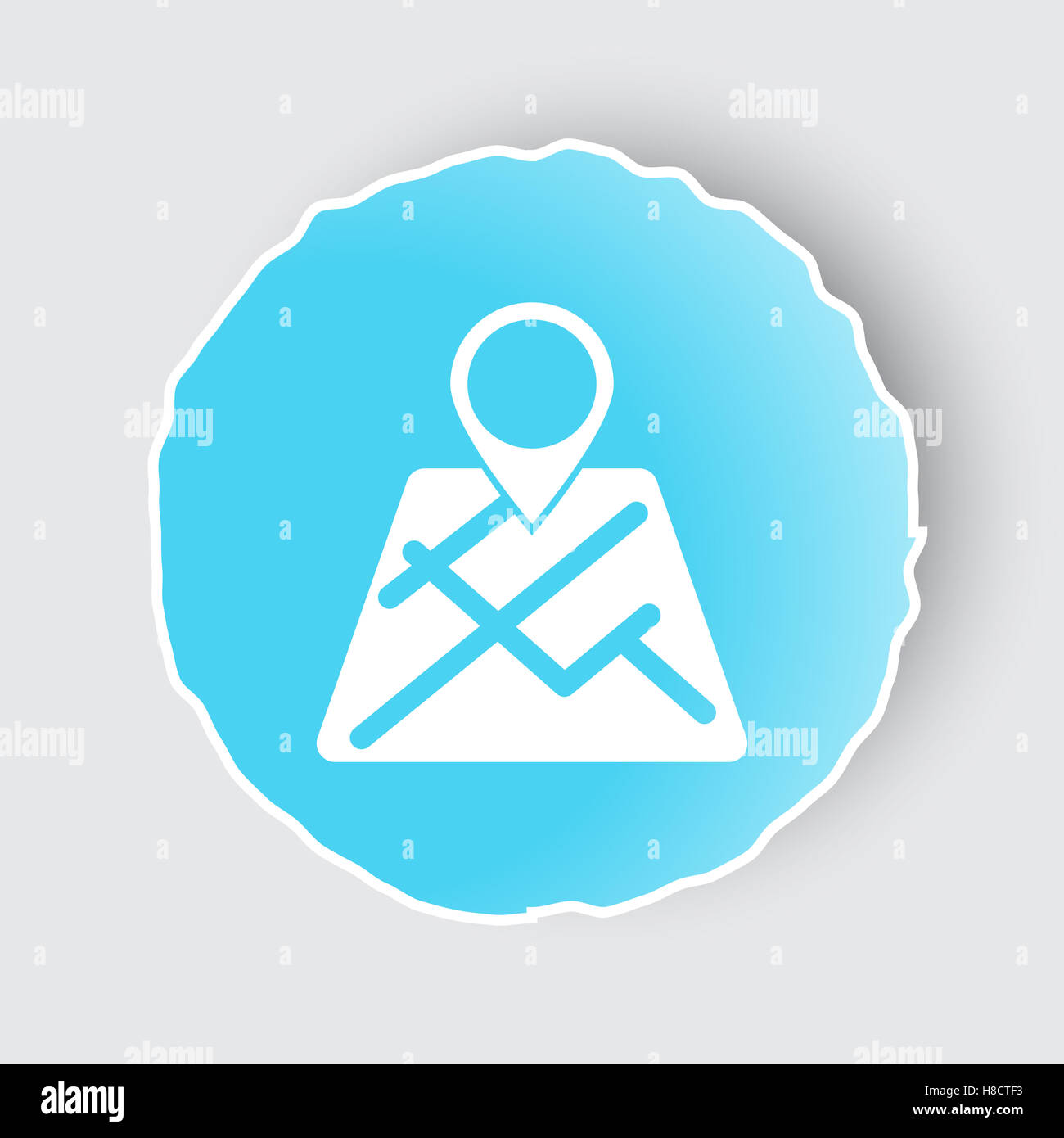 Blue map icon hi-res stock photography and images - Alamy