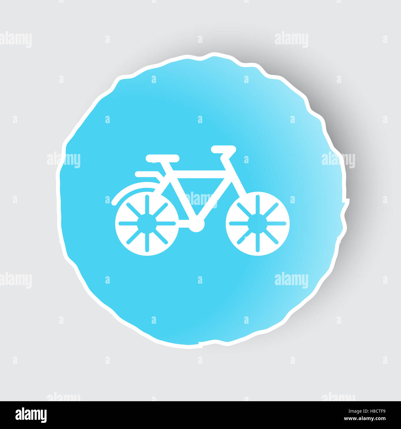 Blue app button with Bicycle icon on white Stock Photo - Alamy
