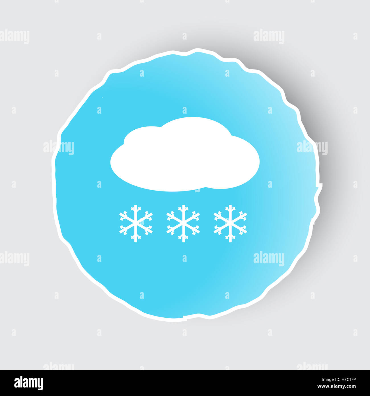Blue app button with Snow icon on white Stock Photo - Alamy