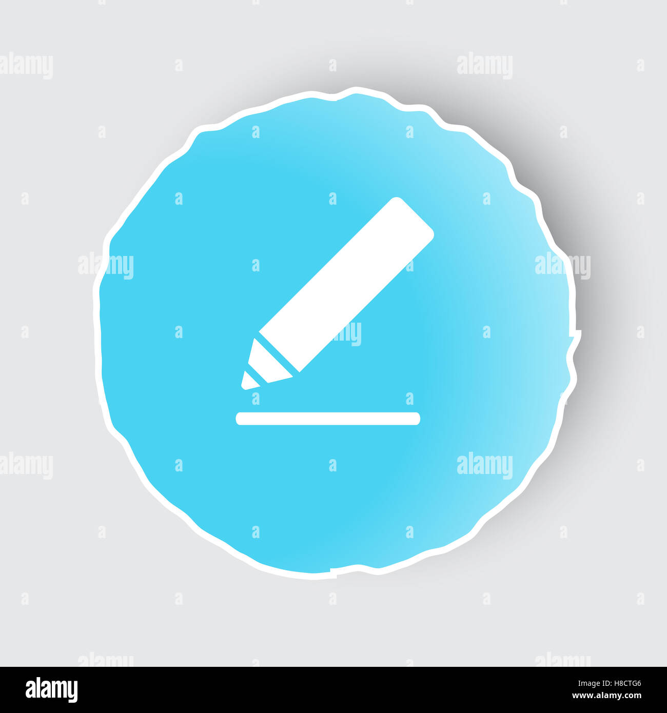 Blue app button with Sign Here icon on white Stock Photo - Alamy