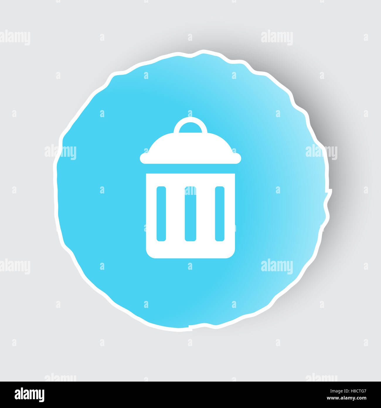 Blue app button with Delete icon on white Stock Photo - Alamy
