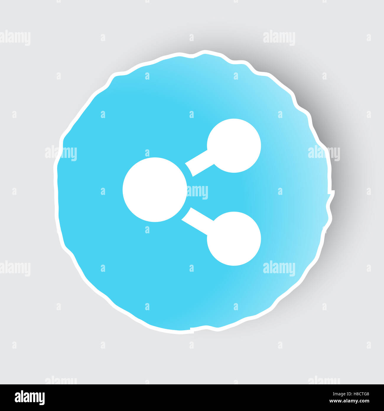 Blue app button with Share icon on white Stock Photo - Alamy