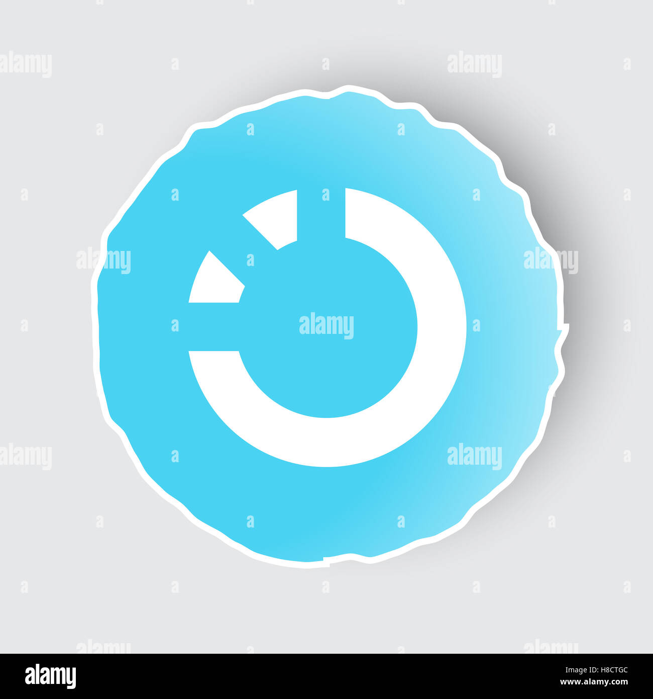 Blue app button with Loading icon on white Stock Photo - Alamy
