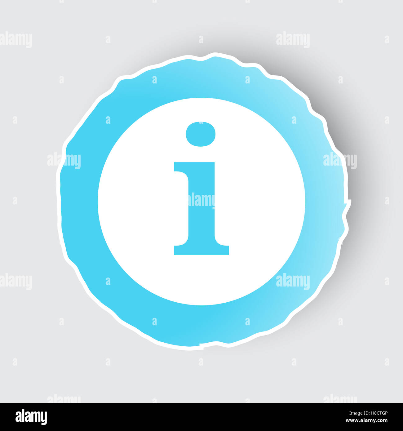 Blue app button with Information icon on white Stock Photo - Alamy