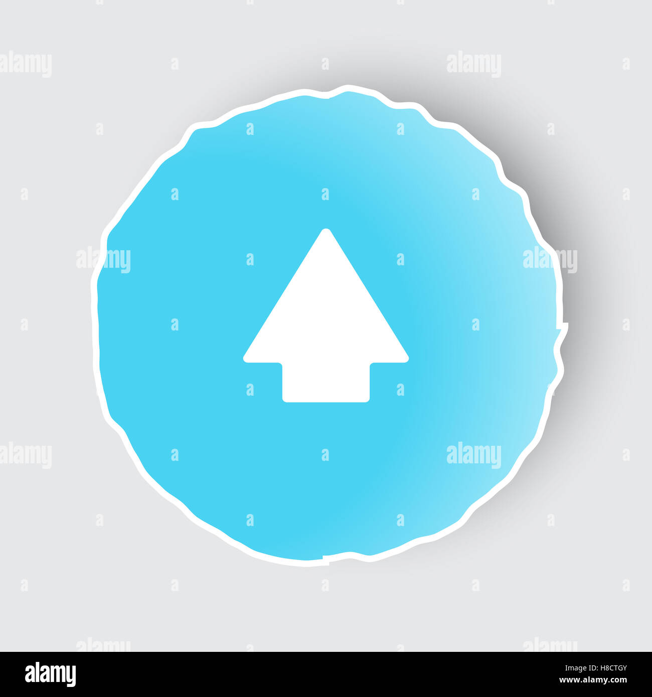 Blue app button with Arrow Up icon on white Stock Photo - Alamy