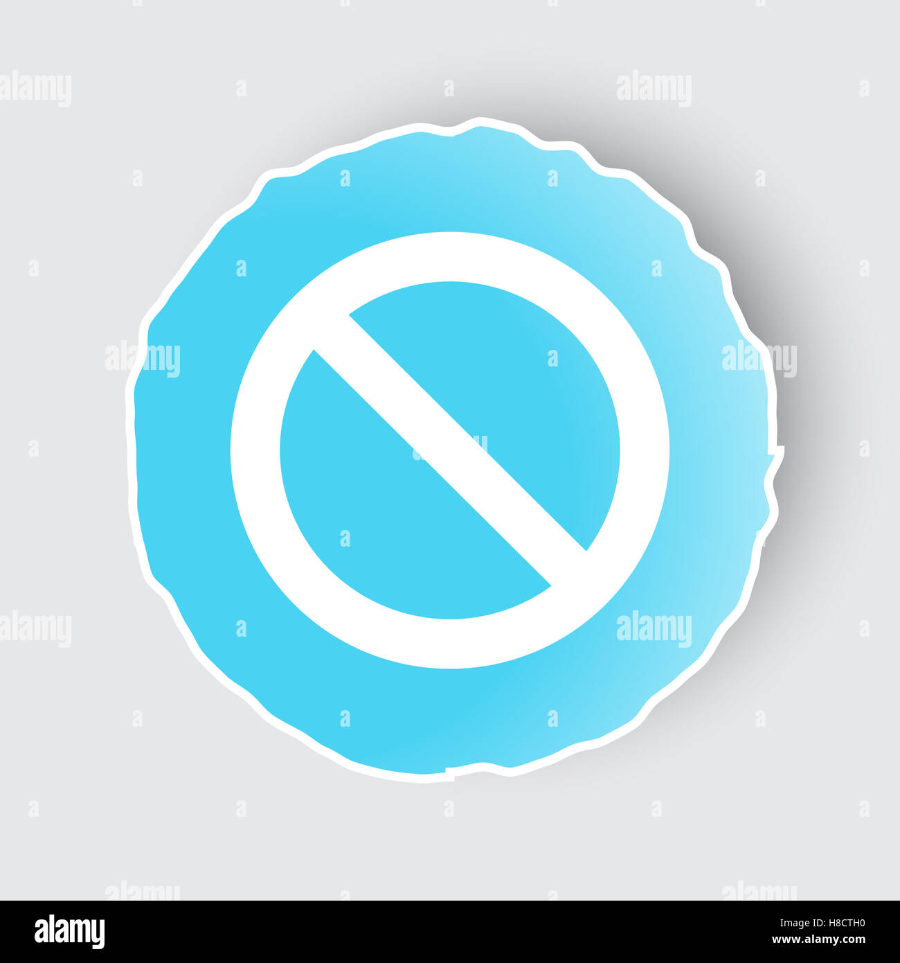 Blue app button with Forbidden icon on white Stock Photo - Alamy