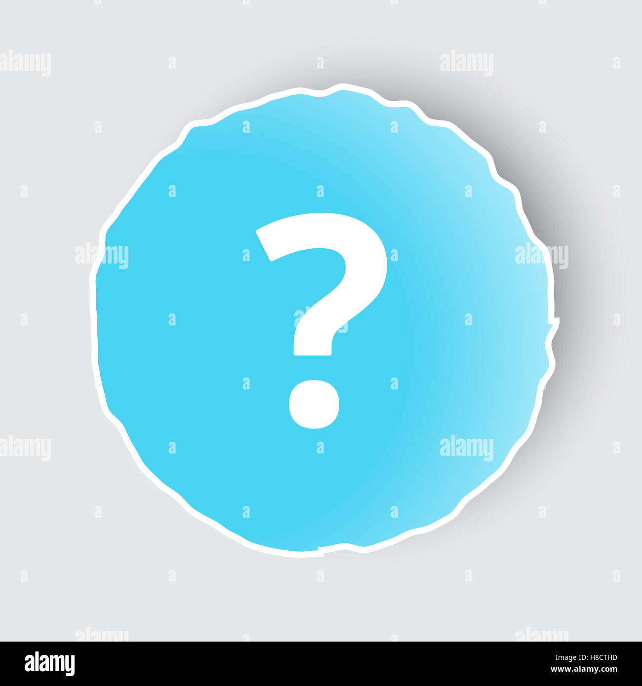 Blue app button with Question Mark icon on white Stock Photo - Alamy