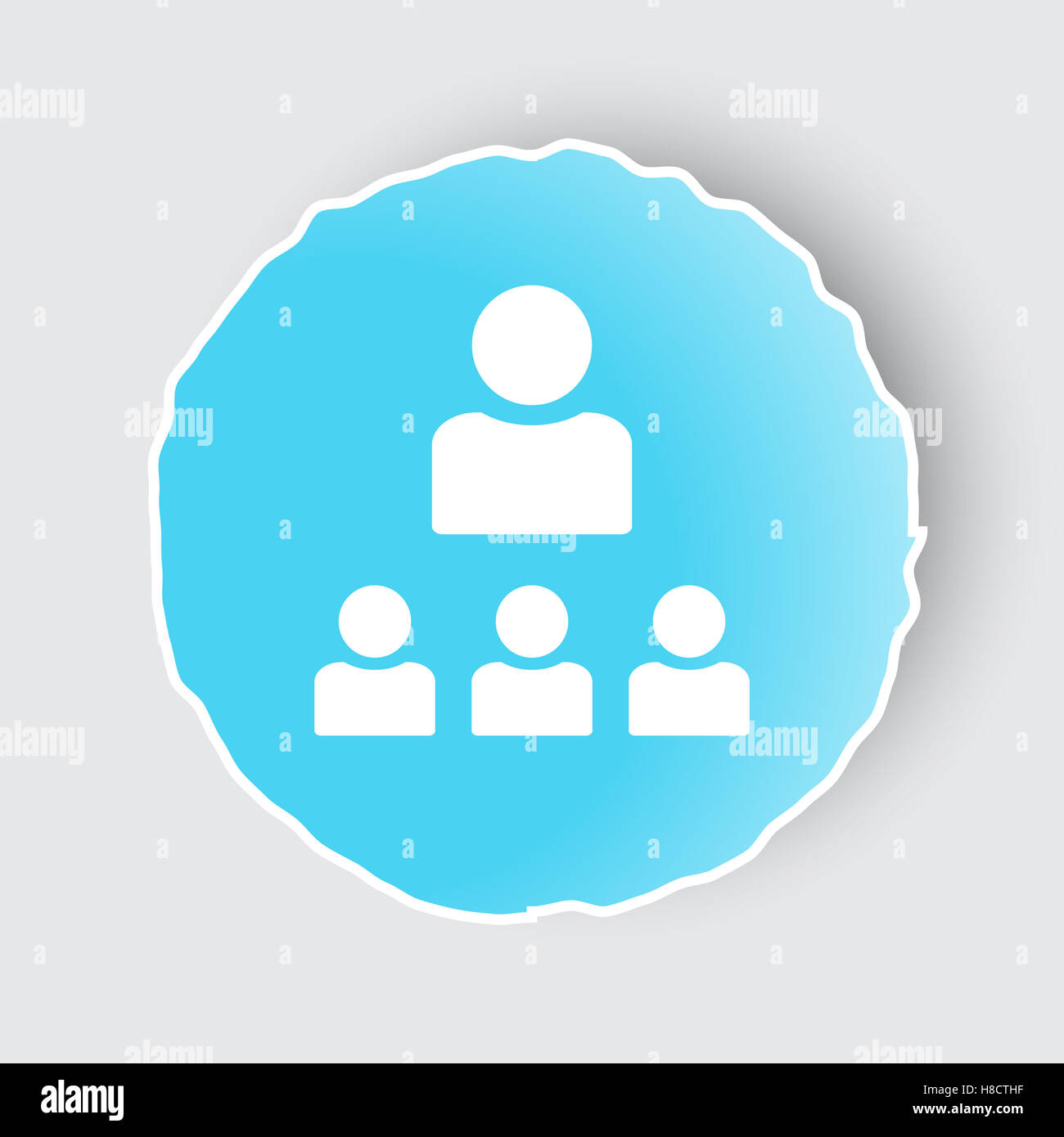 Blue app button with Organization icon on white Stock Photo - Alamy