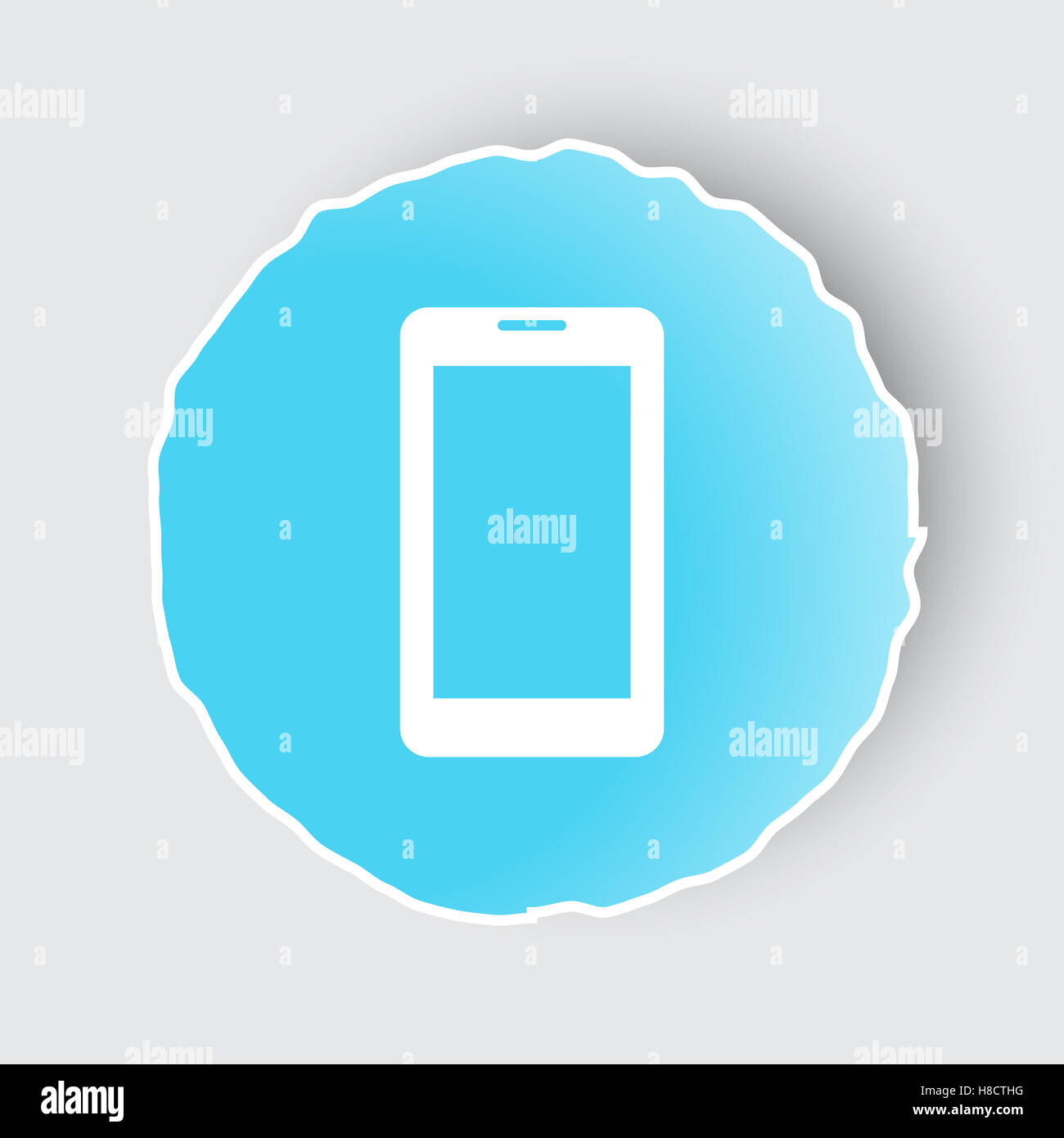 Blue app button with Mobile Phone icon on white Stock Photo - Alamy