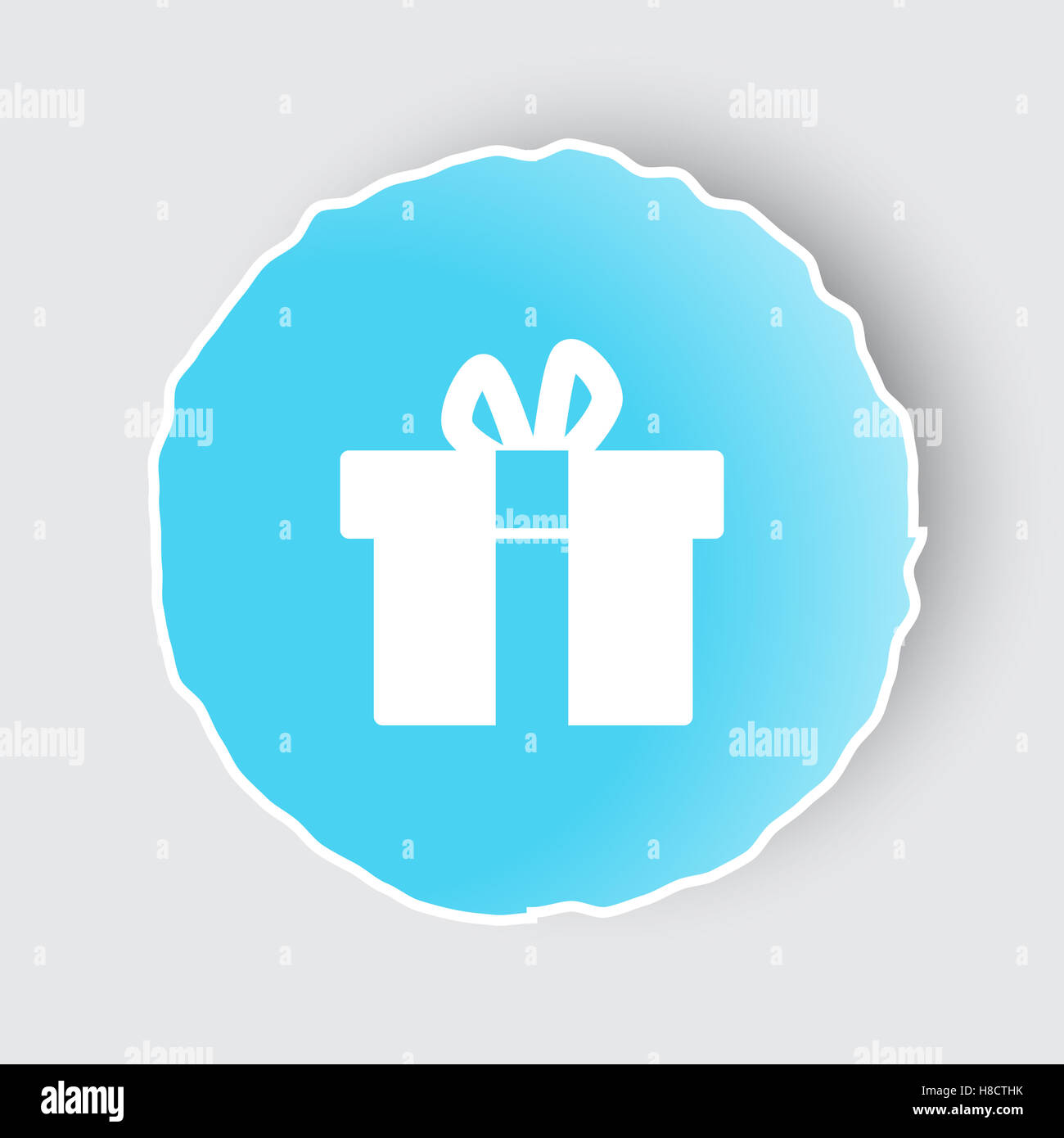 Blue app button with Gift icon on white Stock Photo - Alamy
