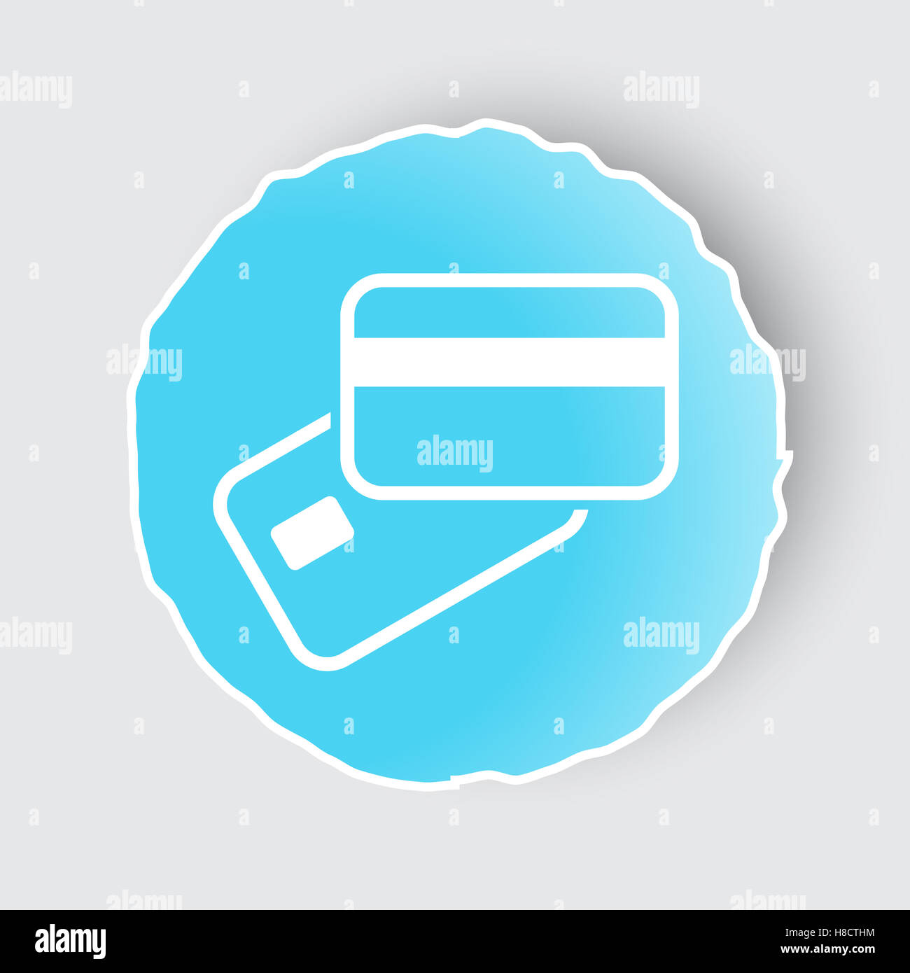 Blue app button with Credit Card Payment icon on white Stock Photo - Alamy