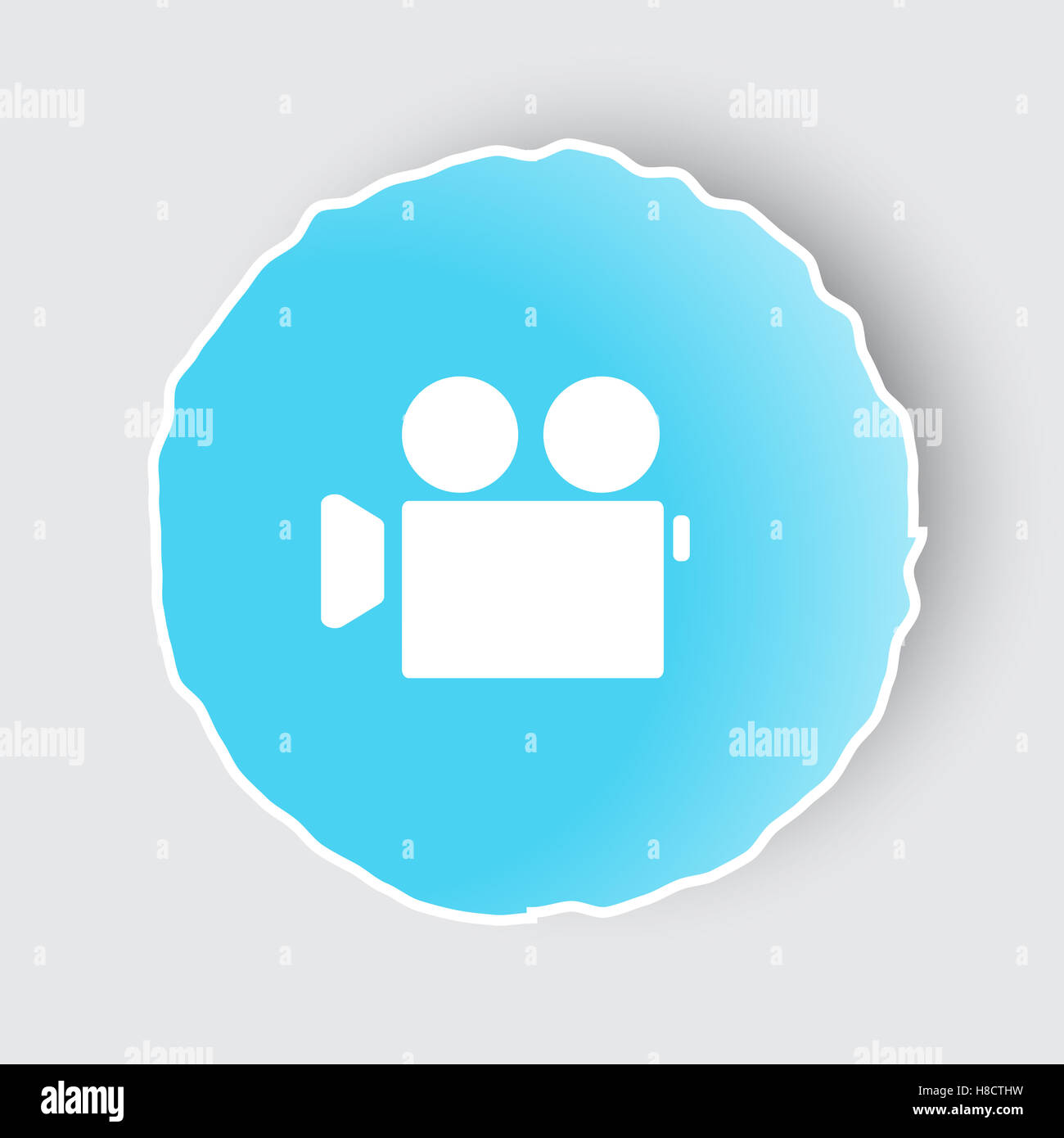 Blue app button with Video Camera icon on white Stock Photo - Alamy