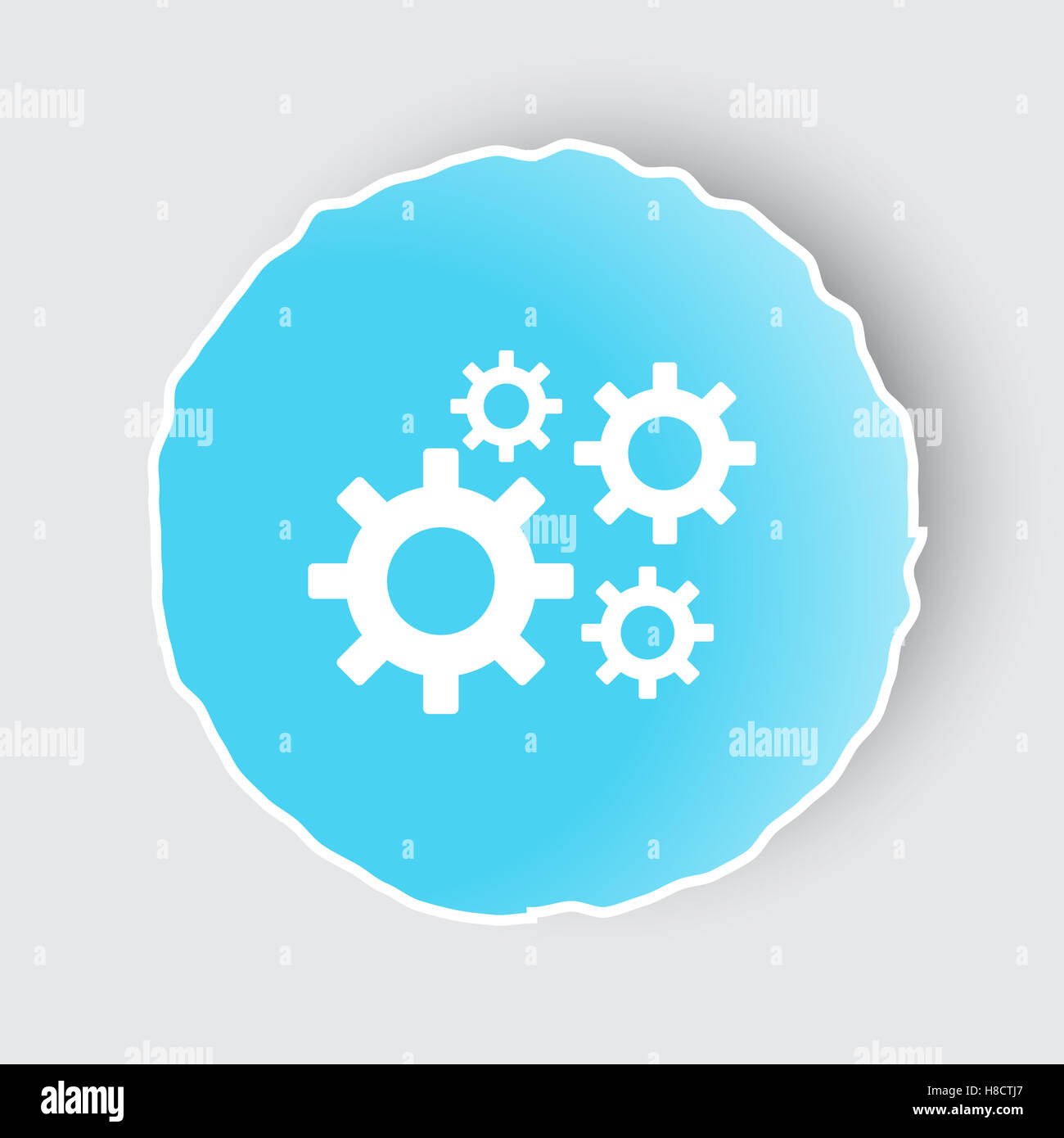 Blue app button with Process icon on white Stock Photo - Alamy