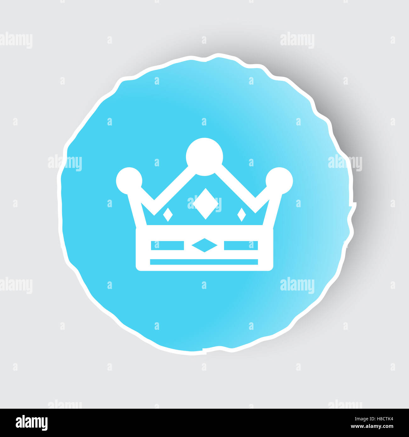 Blue app button with Crown icon on white Stock Photo - Alamy