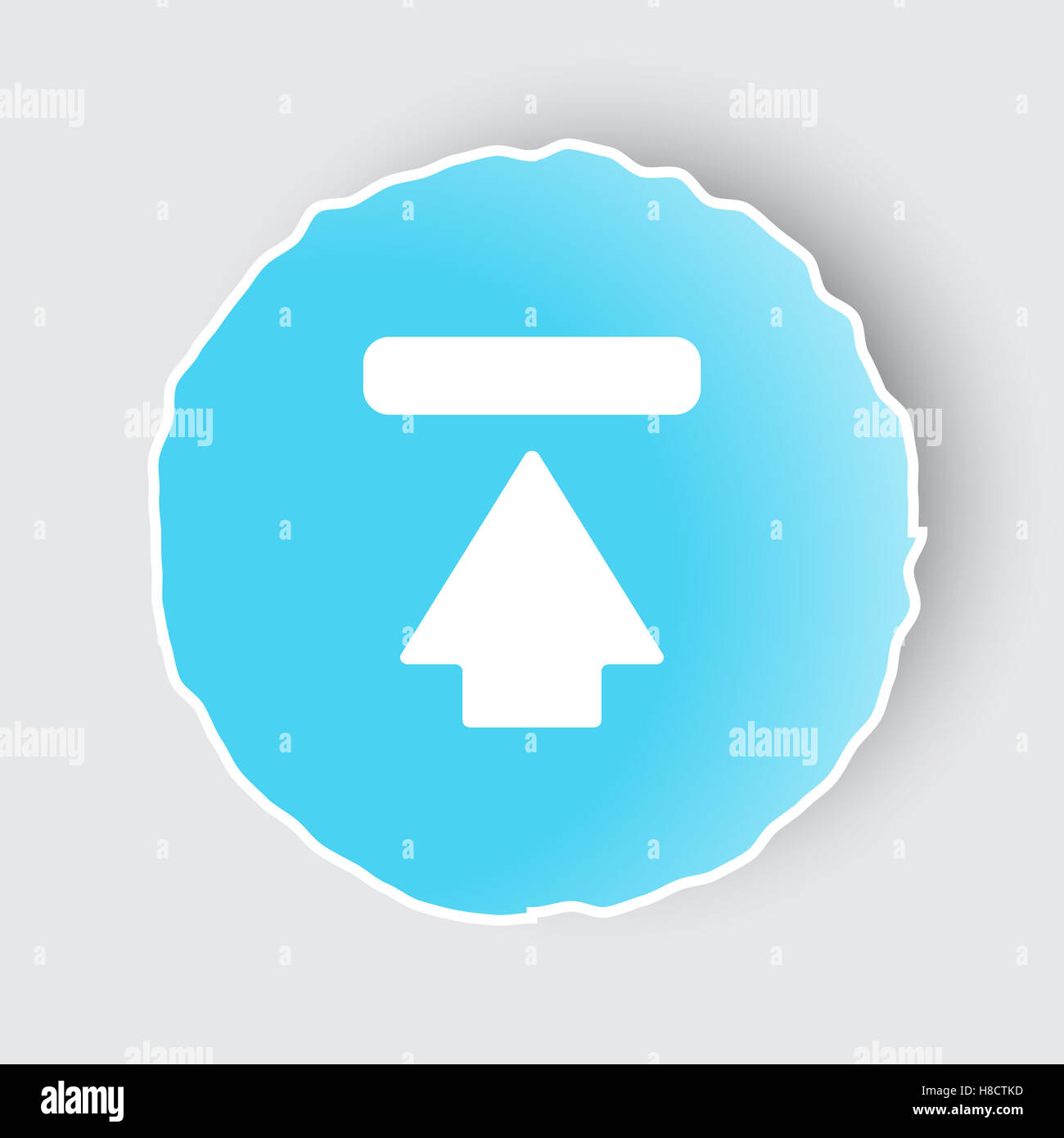 Blue app button with Upload icon on white Stock Photo - Alamy