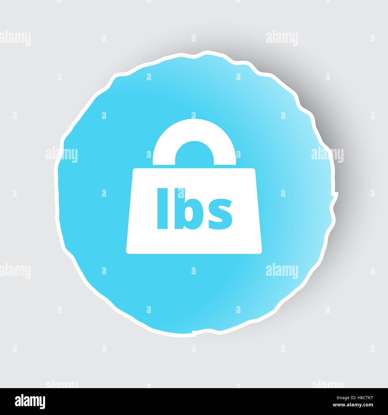 Blue app button with Weight Pounds icon on white Stock Photo - Alamy
