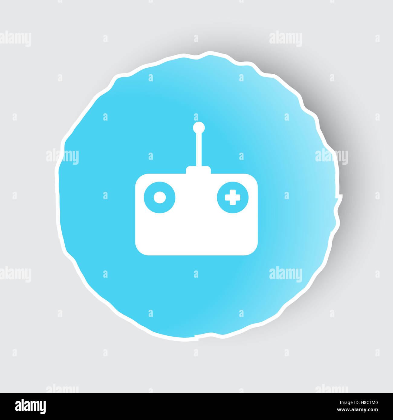 Blue app button with Radio Control icon on white Stock Photo - Alamy