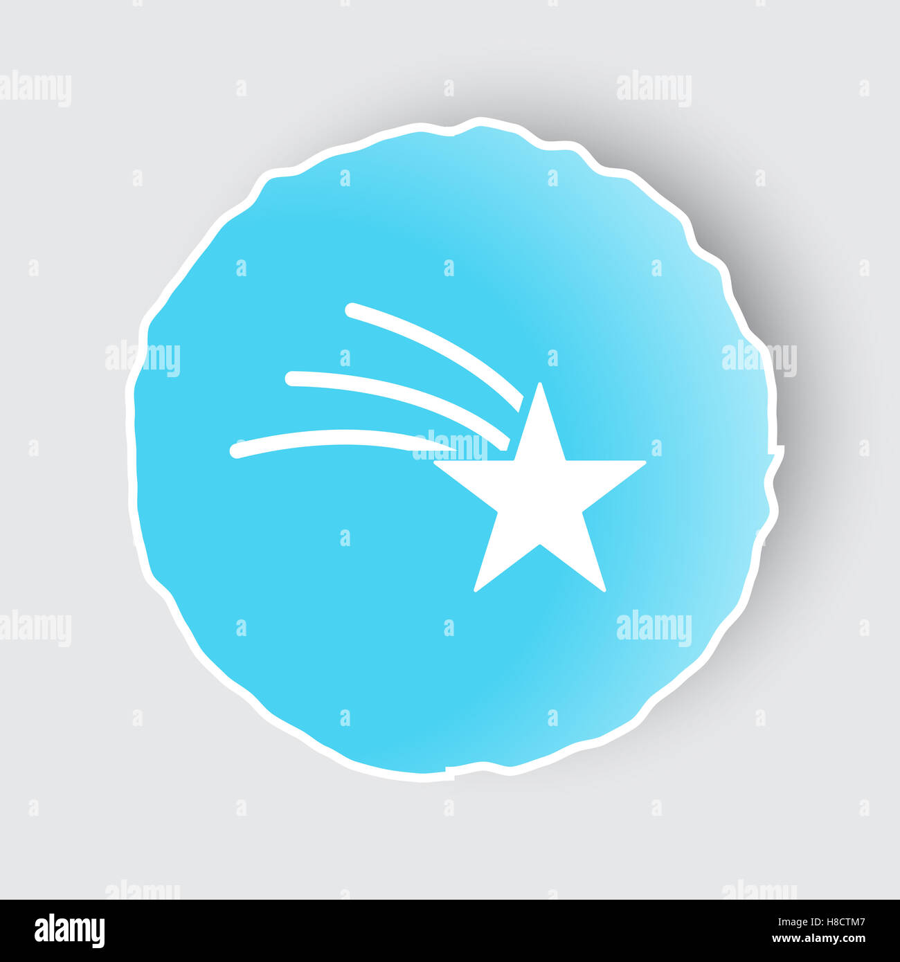 Blue app button with Shooting Star icon on white Stock Photo - Alamy