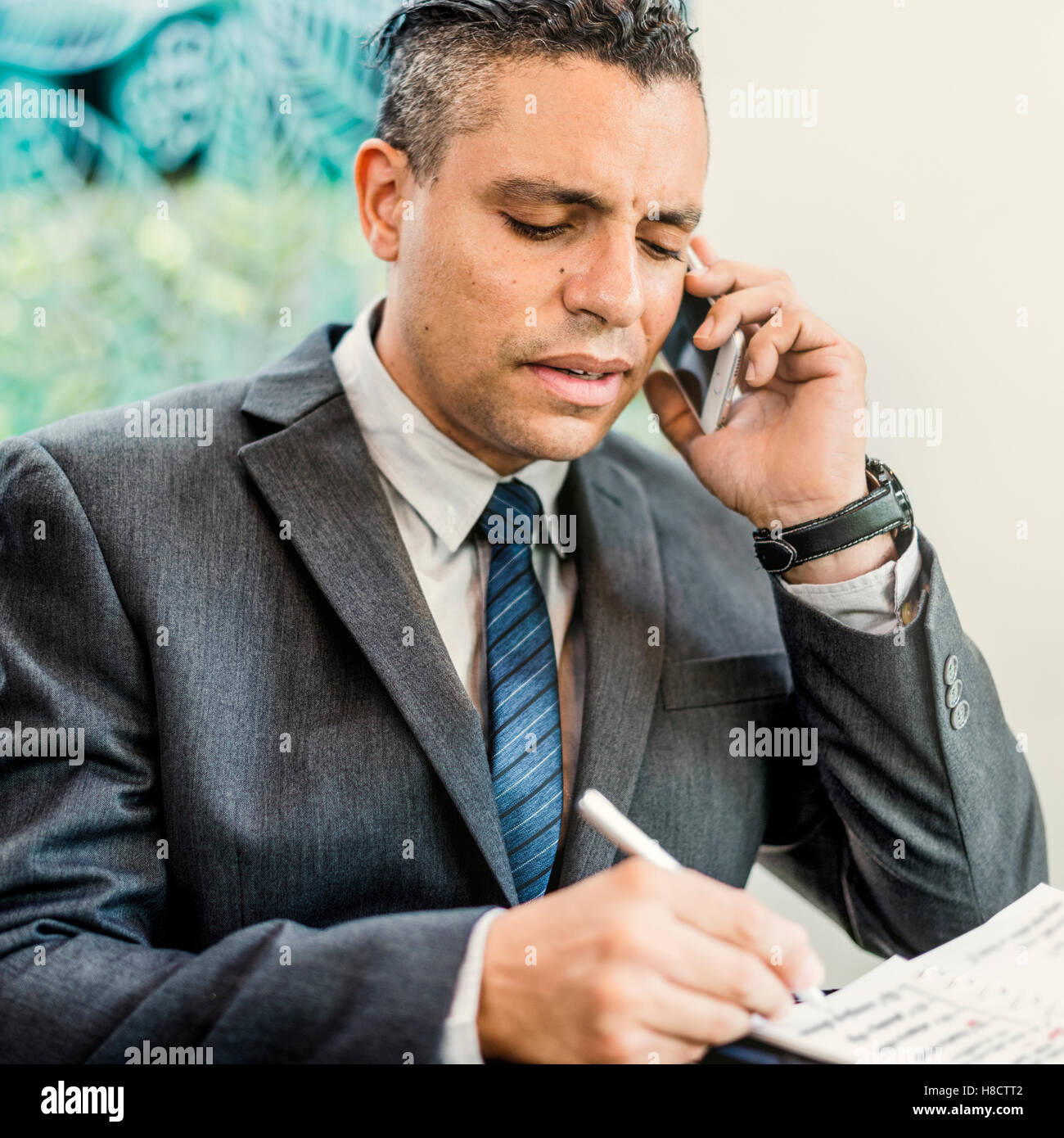 Business Man Calling Mobile Phone Concept Stock Photo - Alamy