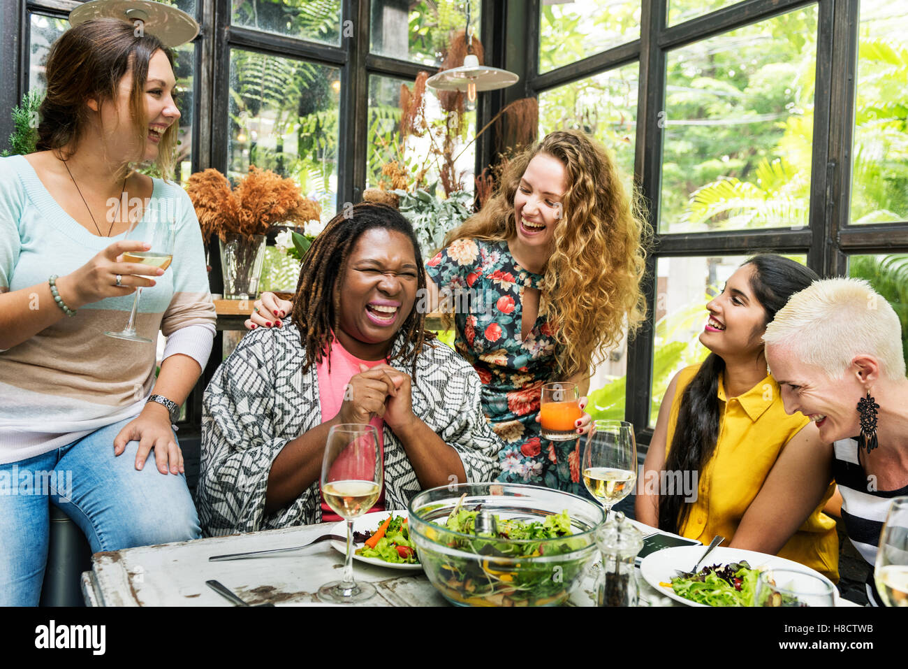 Women Communication Dinner Together Concept Stock Photo - Alamy