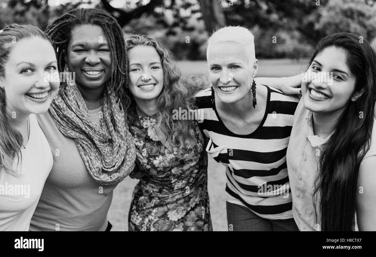 Group of Women Socialize Teamwork Happiness Concept Stock Photo - Alamy