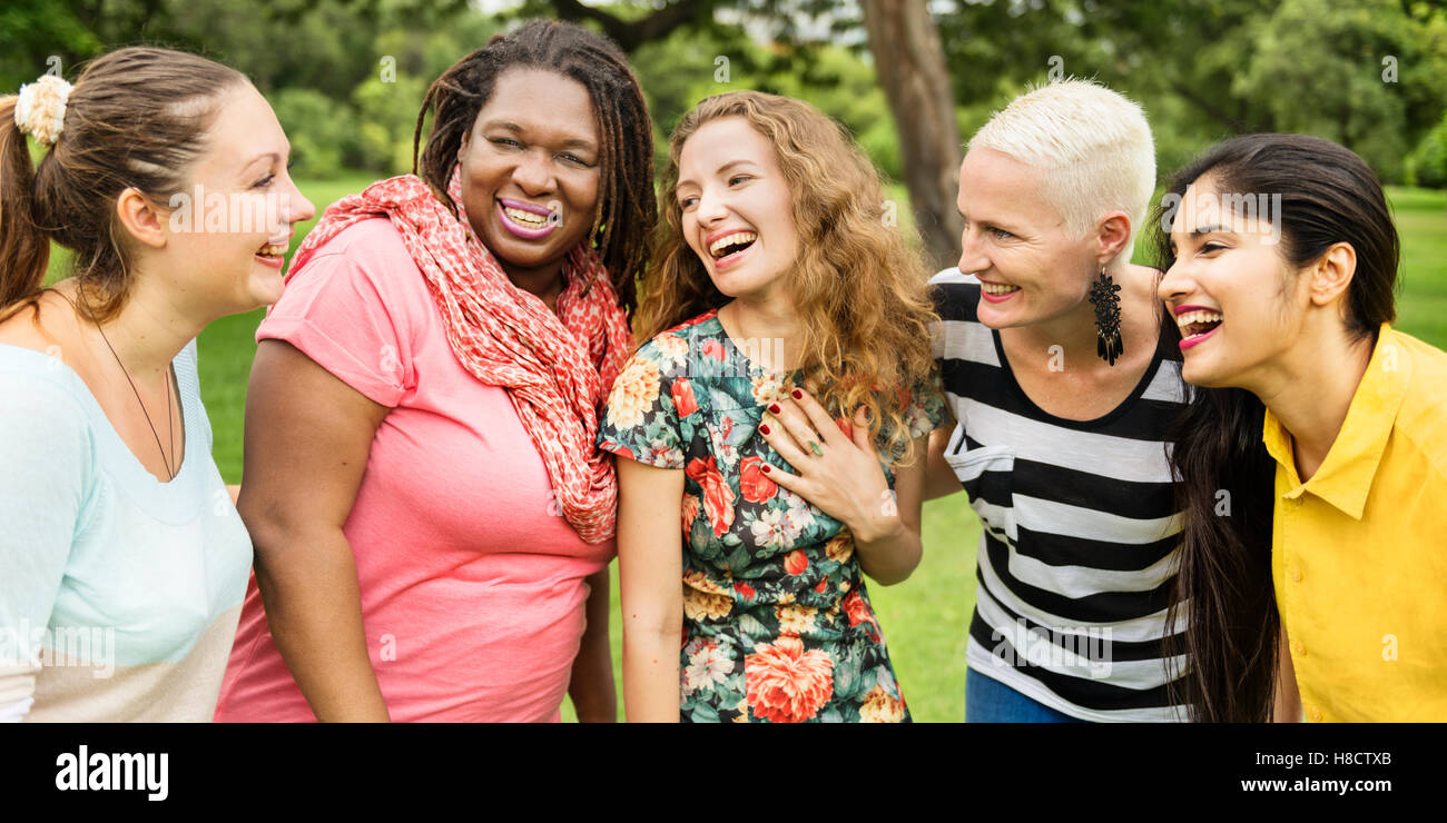Group of Women Socialize Teamwork Happiness Concept Stock Photo - Alamy
