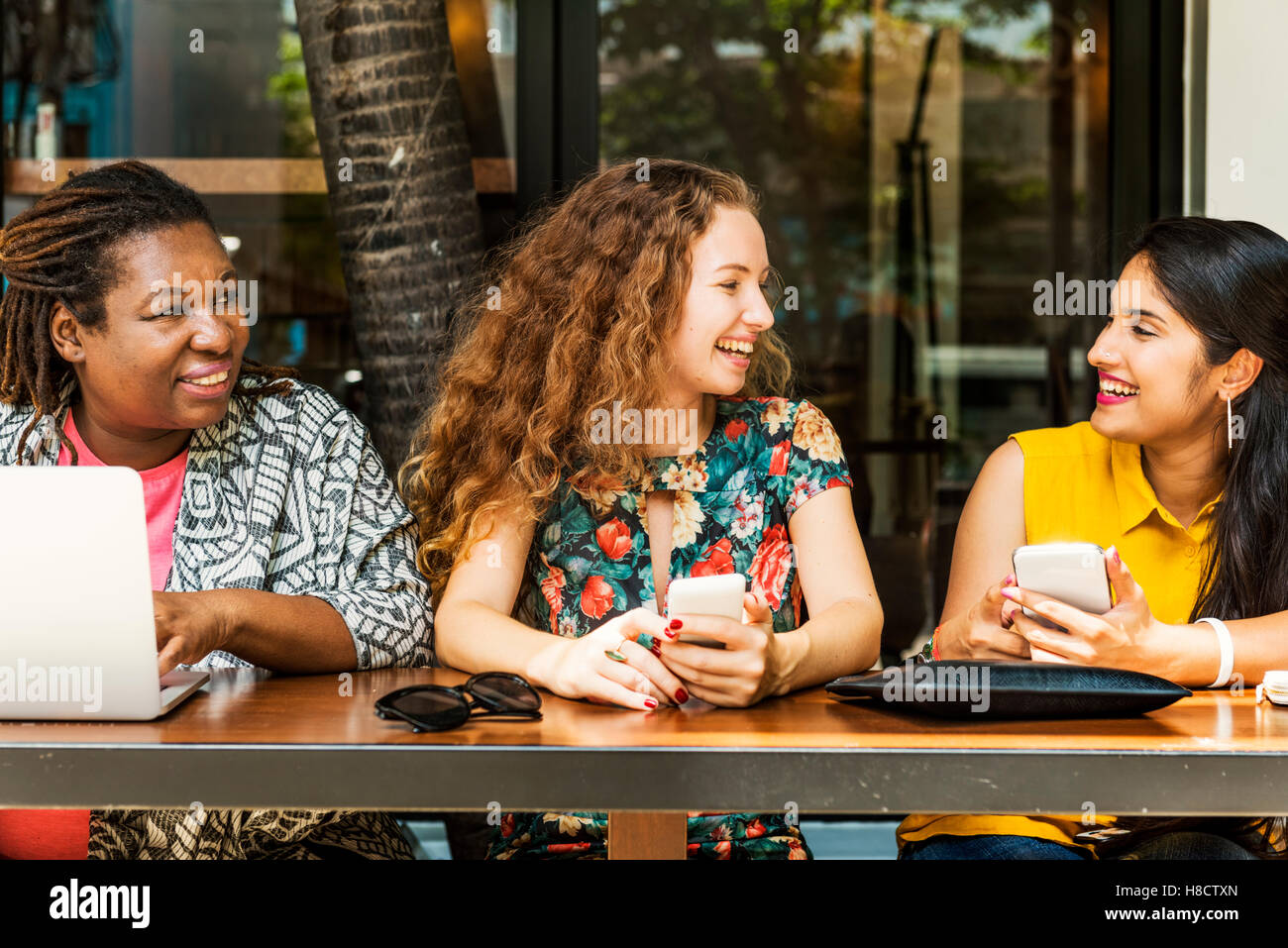 Women Using Digital Device Concept Stock Photo - Alamy