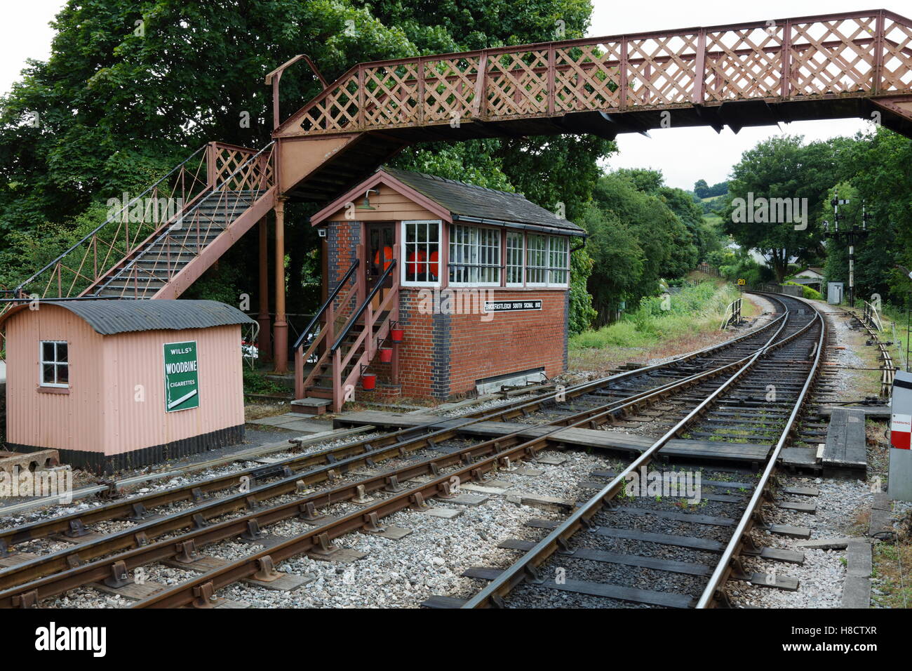 Heritage Steam Railway at Buckfastleigh. Signal box storage shed and ...