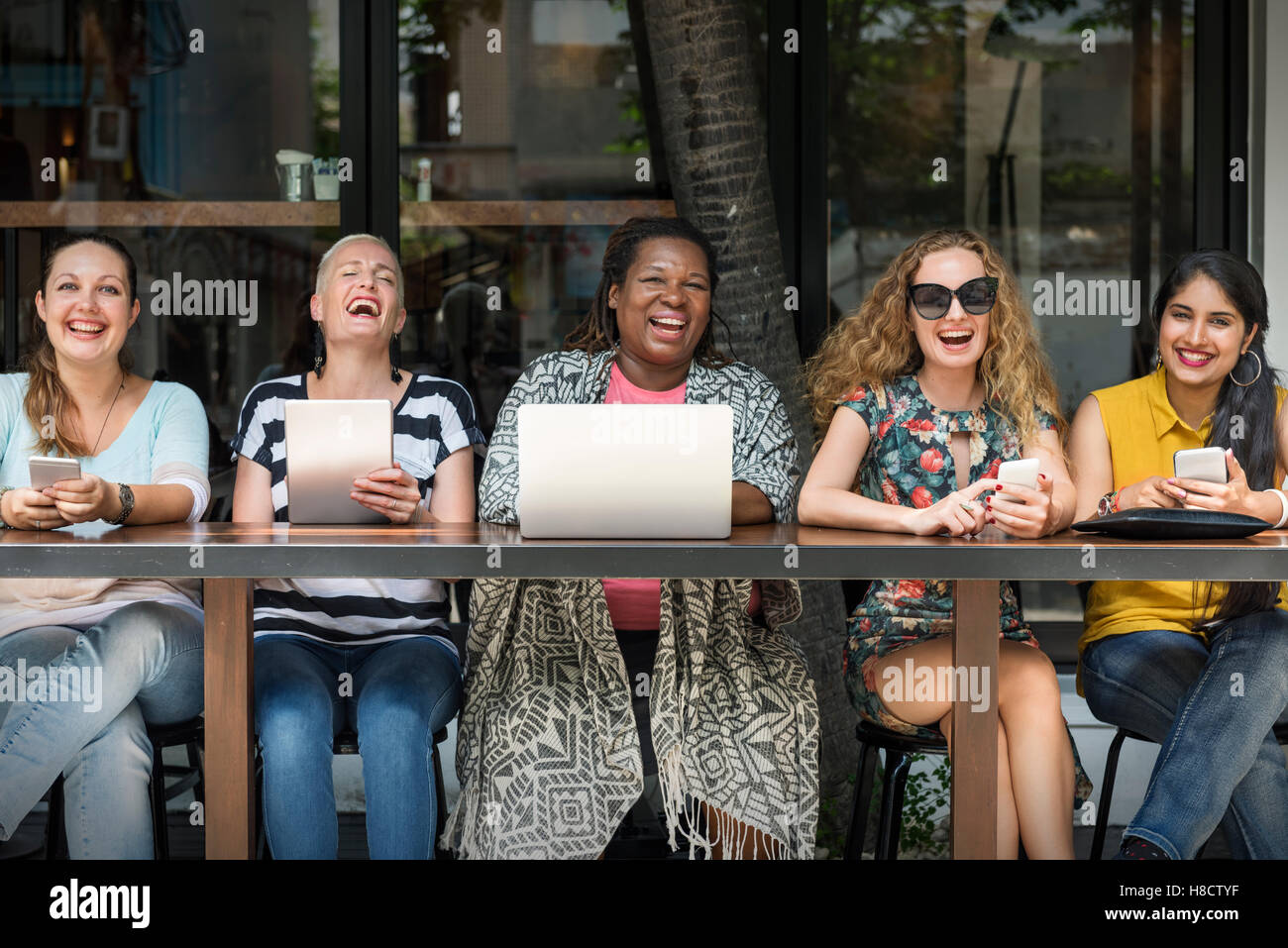 Women Using Digital Device Concept Stock Photo - Alamy