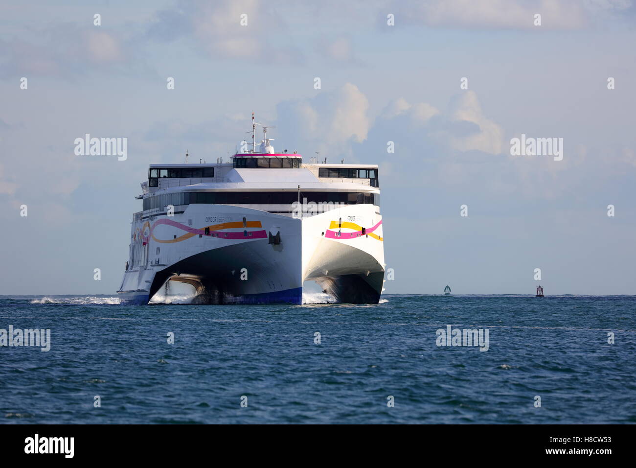 High Speed Craft (HSC) Condor Liberation in approaches to Poole Port ...